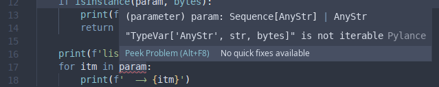 Bogus '"AnyStr" is not iterable' error · Issue #796 · microsoft/pyright · GitHub