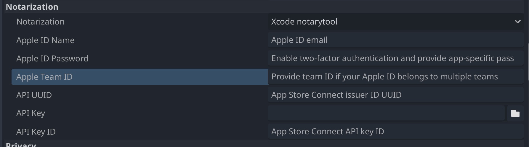 macOS export notarization with notarytool requires Team ID, but interface doesn't · Issue #70307 ...