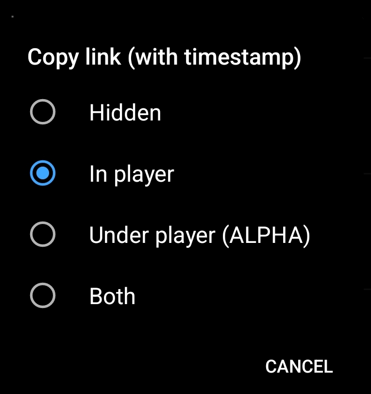 Setting to add a Copy Link/Copy Link with timestamp buttons · Issue #281 · ReVanced/revanced ...