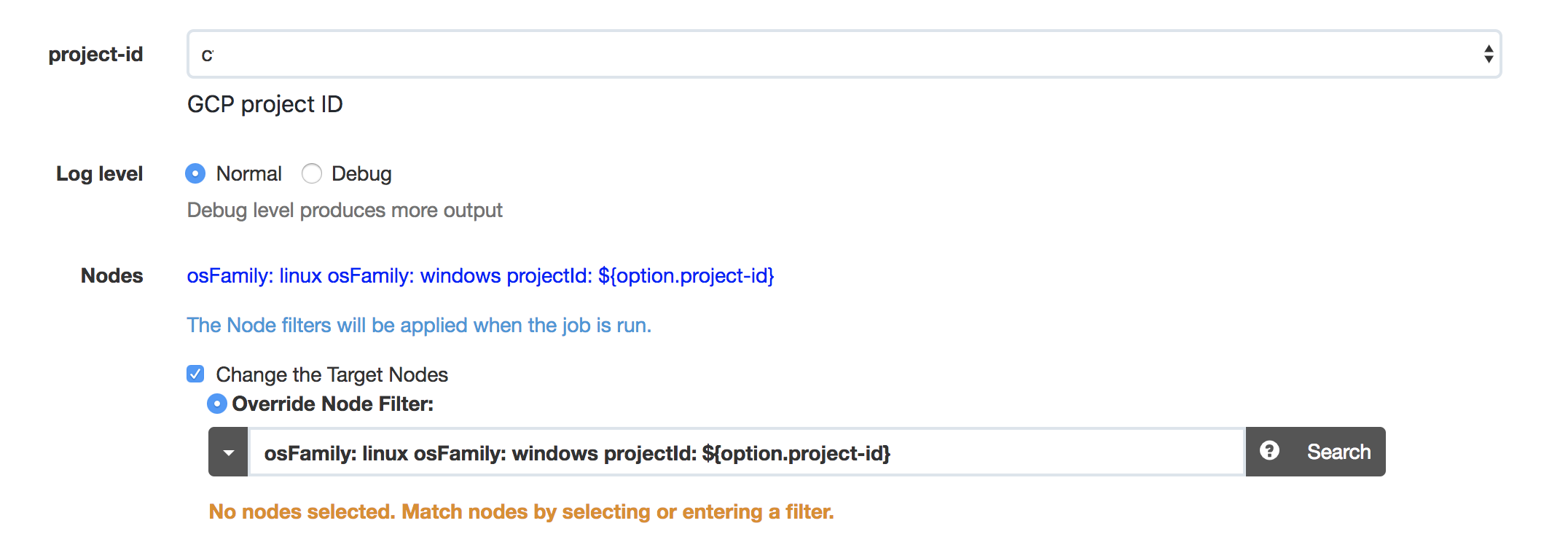 Feature request: ability to select individual nodes when using variables/${options} as node ...