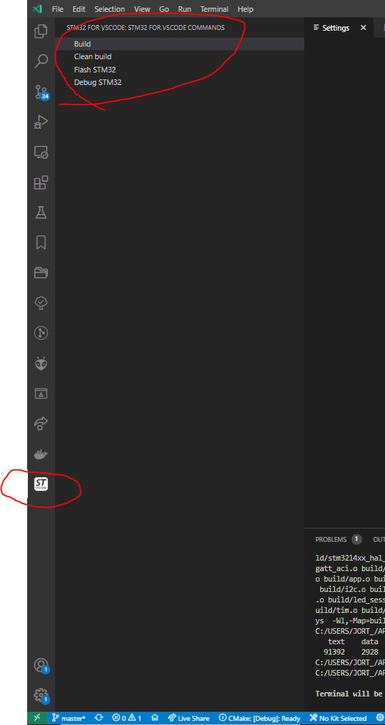 Add some buttons at the bottom · Issue #50 · bmd-studio/stm32-for-vscode · GitHub