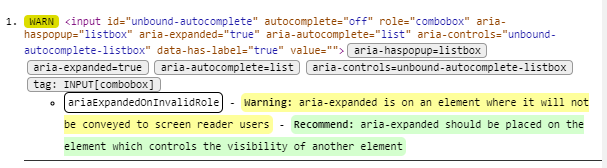 Incorrect warning for aria-expanded on role combobox · Issue #8 · ThePacielloGroup/ARC-Tracker ...