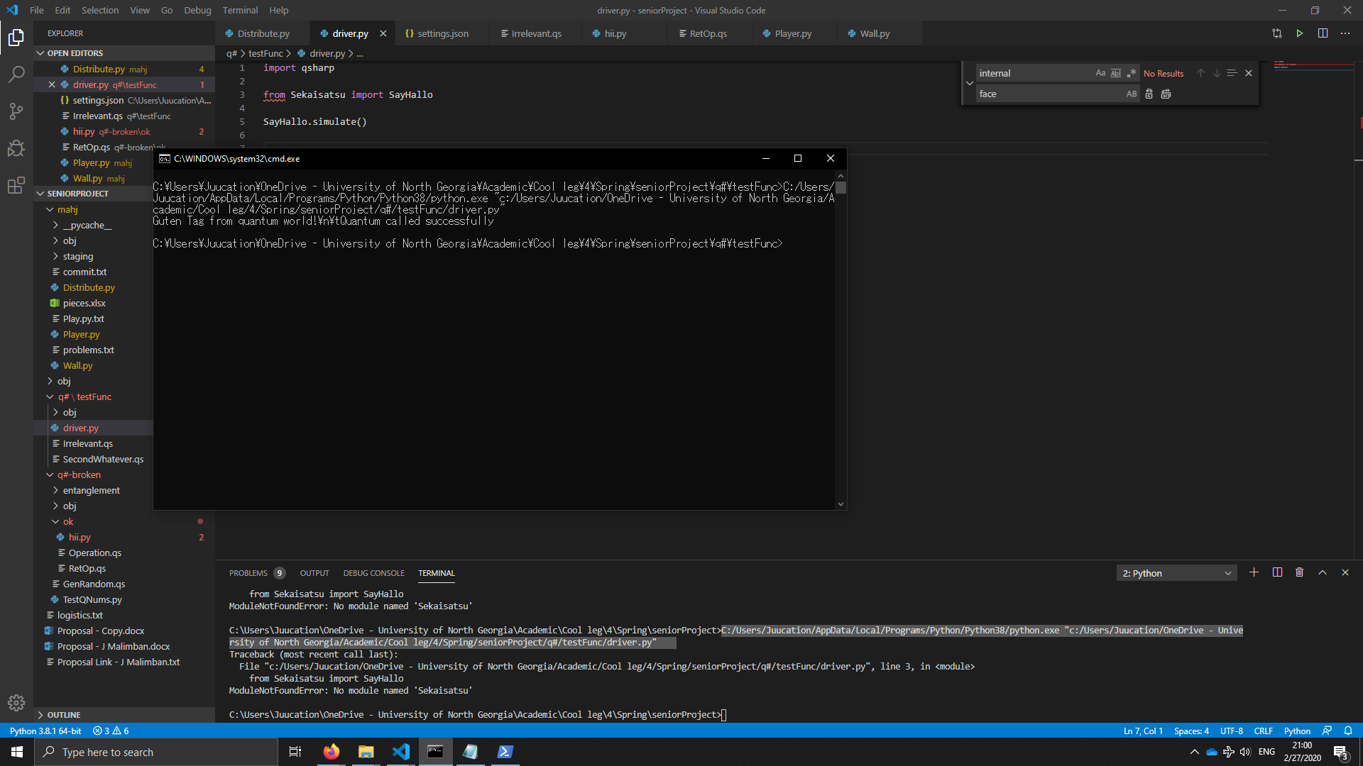Qsharp: qs module fails to import when running regularly the first time · Issue #91733 ...
