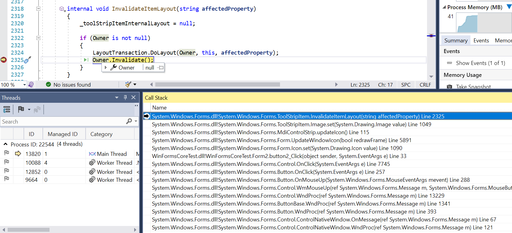 [Regression] NullReferenceException on maximized MDI child icon changes with 150% DPI · Issue ...