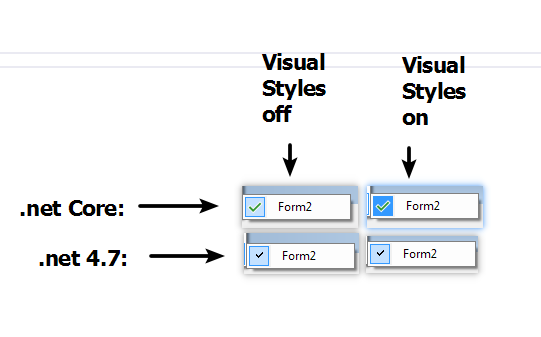 MenuBar checkbox color is different between .NET Core 3 and .NET ...