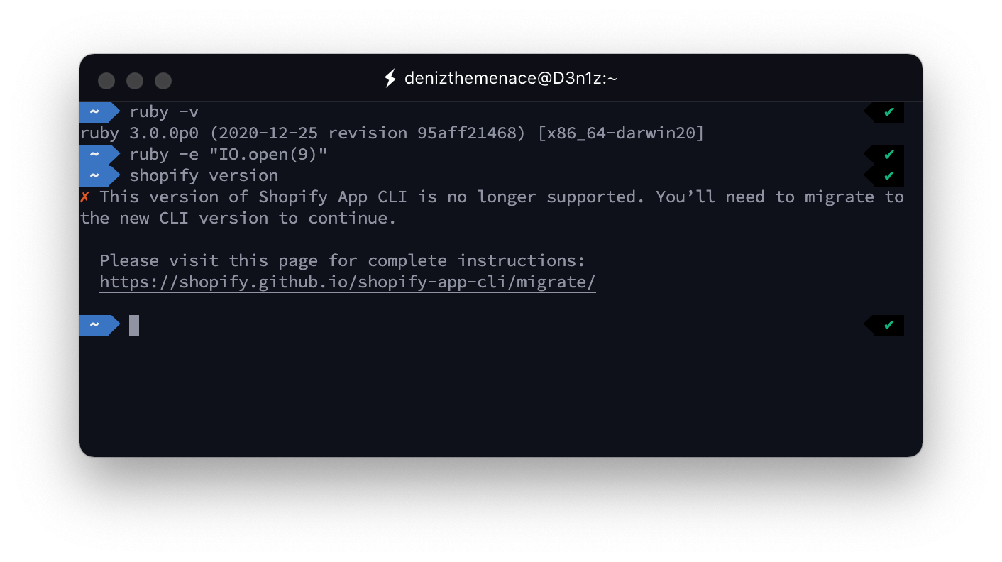 Installed 150 Getting This Version Of Shopify App Cli Is No Longer Supported · Issue 1042