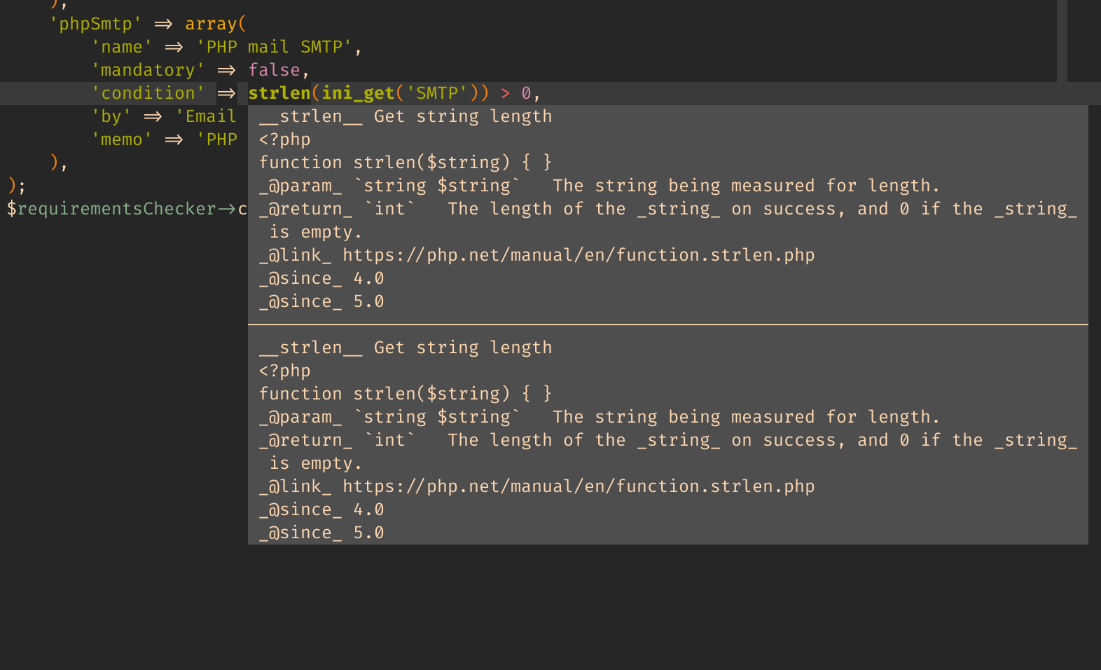 duplication in hover show docs and autocompletion · Issue #23 · marlonfan/coc-phpls · GitHub