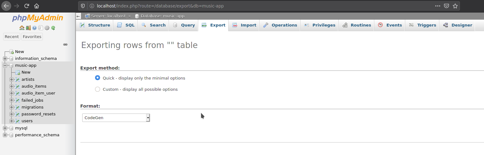 phpMyAdmin Error - "Bad parameters!" when trying to export database to SQL file · Issue #15995 ...