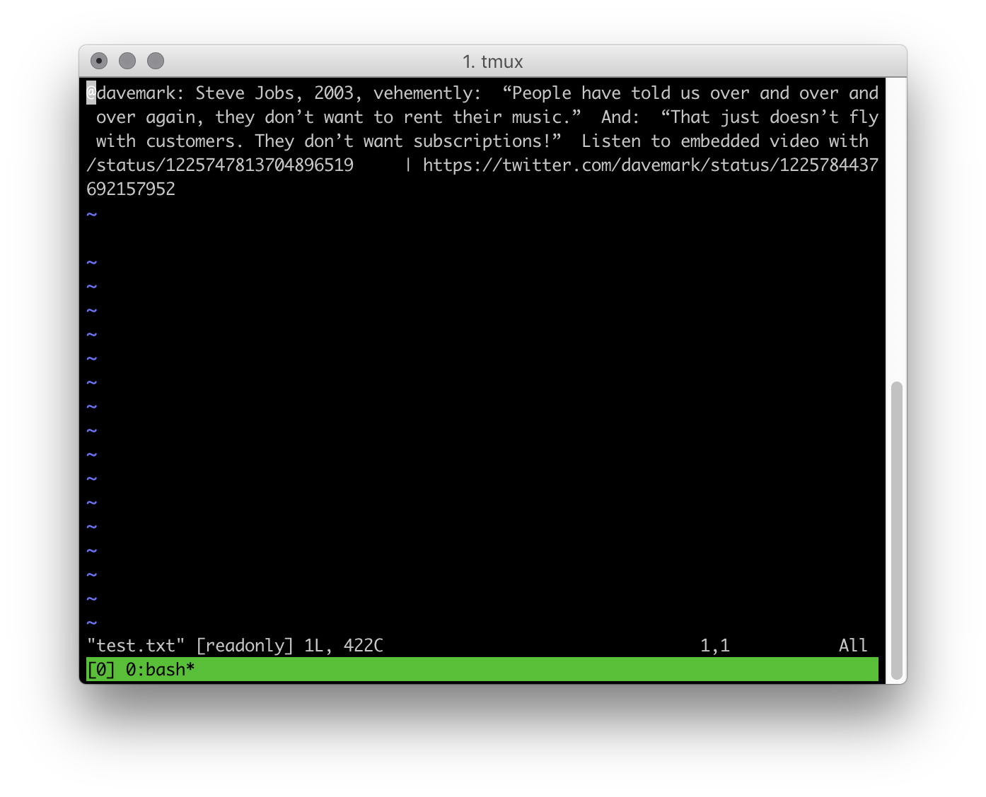 Some long lines in vim are wrapping incorrectly with tmux 3.1b · Issue #2223 · tmux/tmux · GitHub
