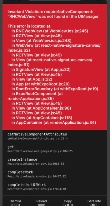 expo 34 error, Invariant Violation: requireNativeComponent: "RNCWebView" was not found in the ...