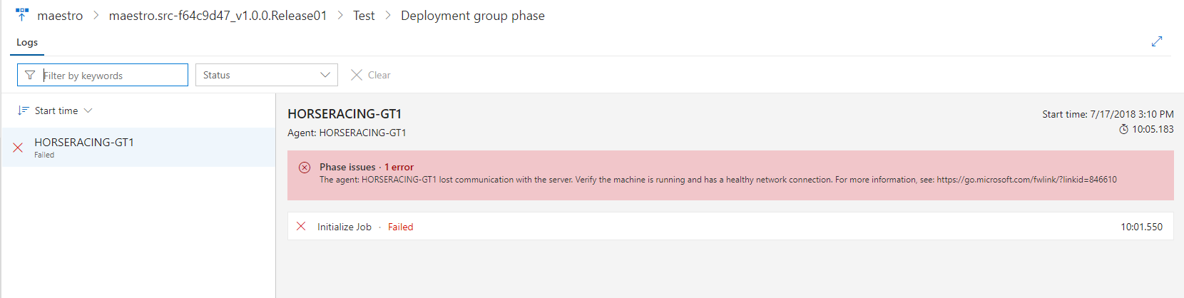 Restart of terminal causes release pipeline to fail · Issue #1709 · microsoft/azure-pipelines ...