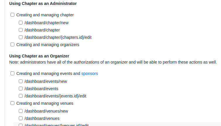 Documentation for How to Use Chapter as an Organizer or Administrator ...
