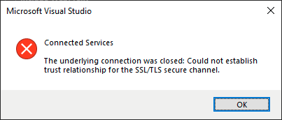 The underlying connection was closed: Could not establish trust ...