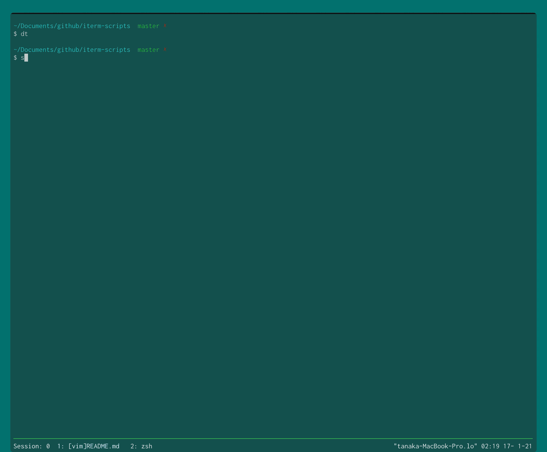 GitHub - Rasukarusan/iterm-scripts: iTerm's applescript