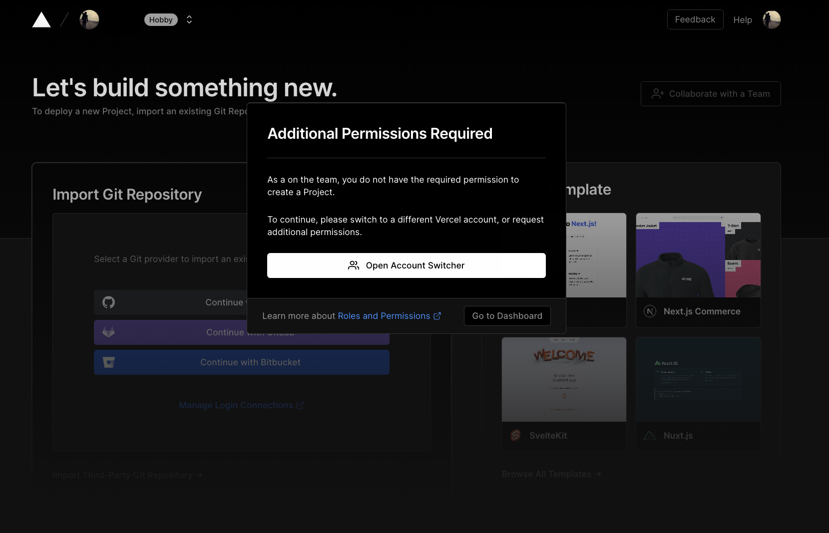 It keeps saying `Additional Permissions Required` · vercel next.js · Discussion #41188 · GitHub