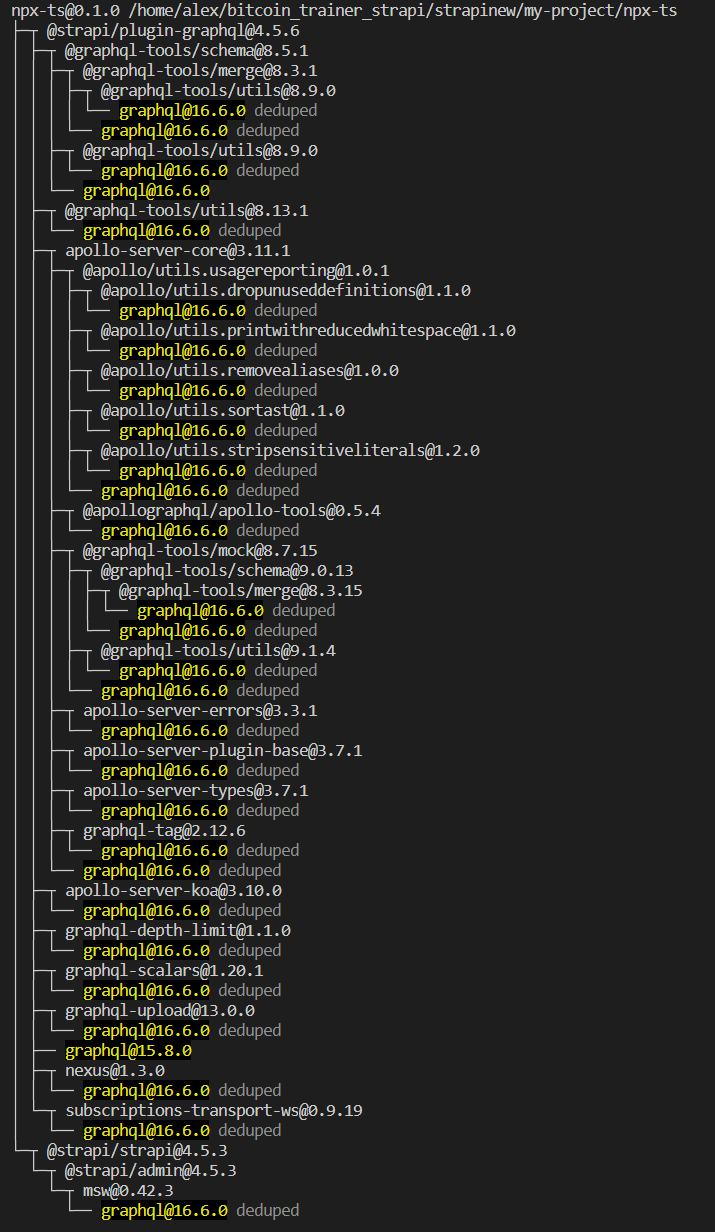 Conflicting/Duplicate GraphQL installations when using Typescript in a fresh install. · Issue ...