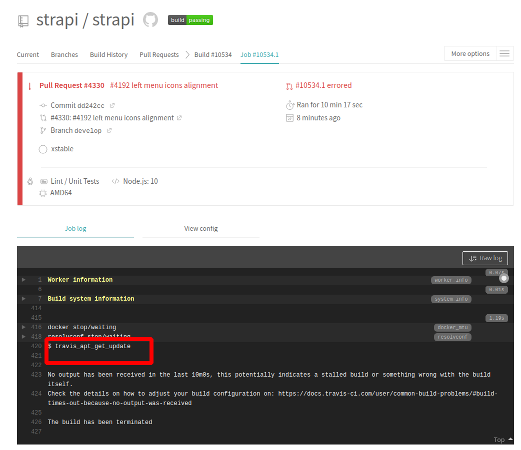 Fix your CI Enviroment · Issue #4331 · strapi/strapi · GitHub