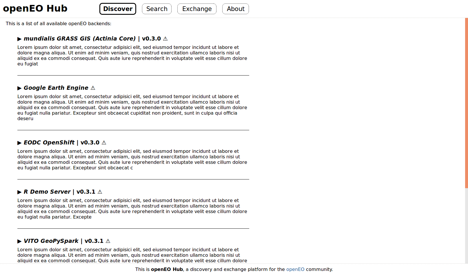 Show Less Information By Default On Discover Page · Issue 14 · Open Eo Openeo Hub · Github