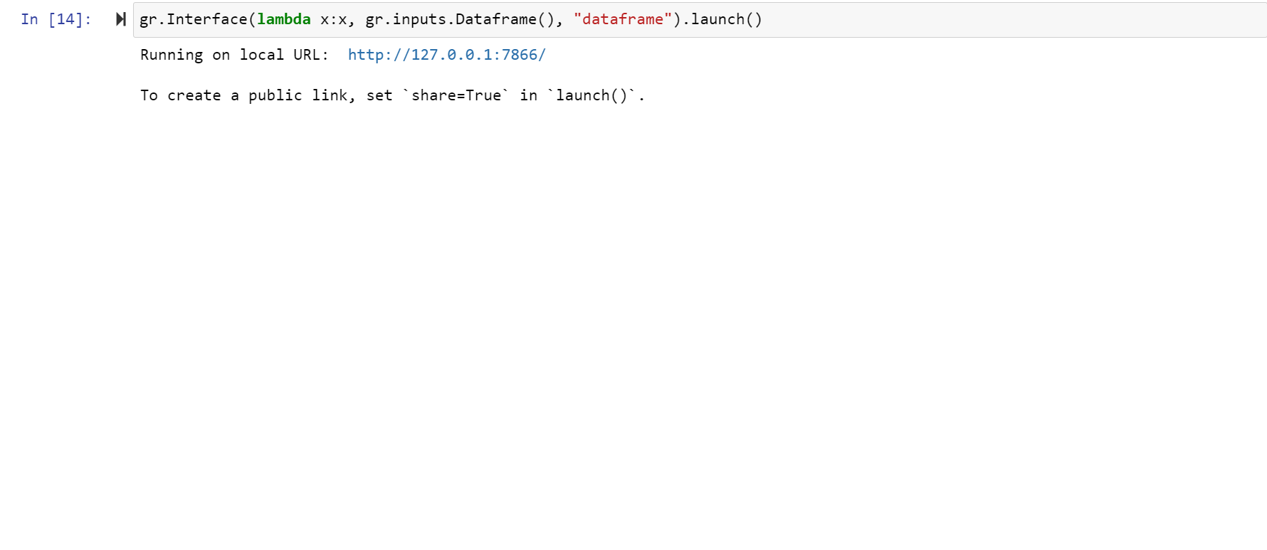 Input Dataframe Without Any Parameters Throws Javascript Error · Issue 656 · Gradio Appgradio
