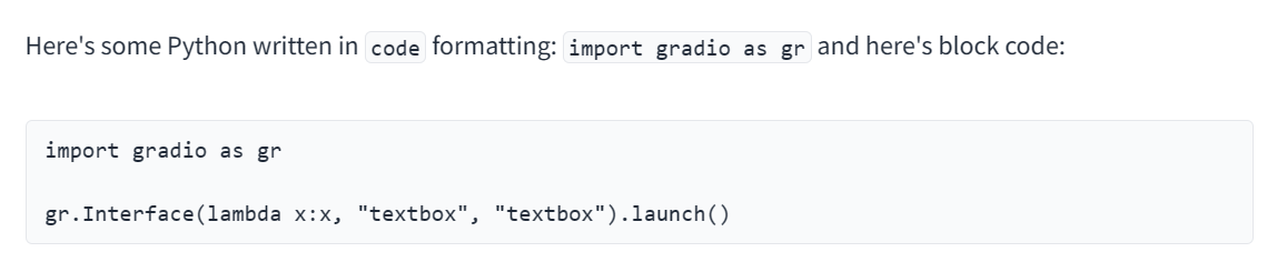 Remove backticks for inline code in `Markdown` · Issue #2798 · gradio-app/gradio · GitHub