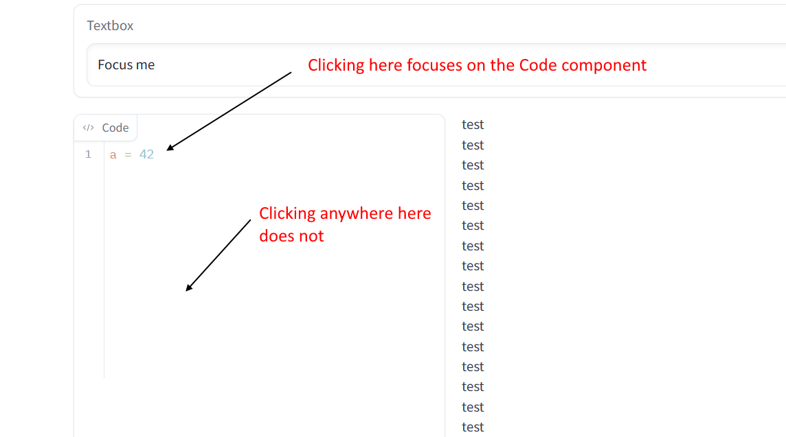 Can't focus `gr.Code` if there's extra space after empty code lines ...