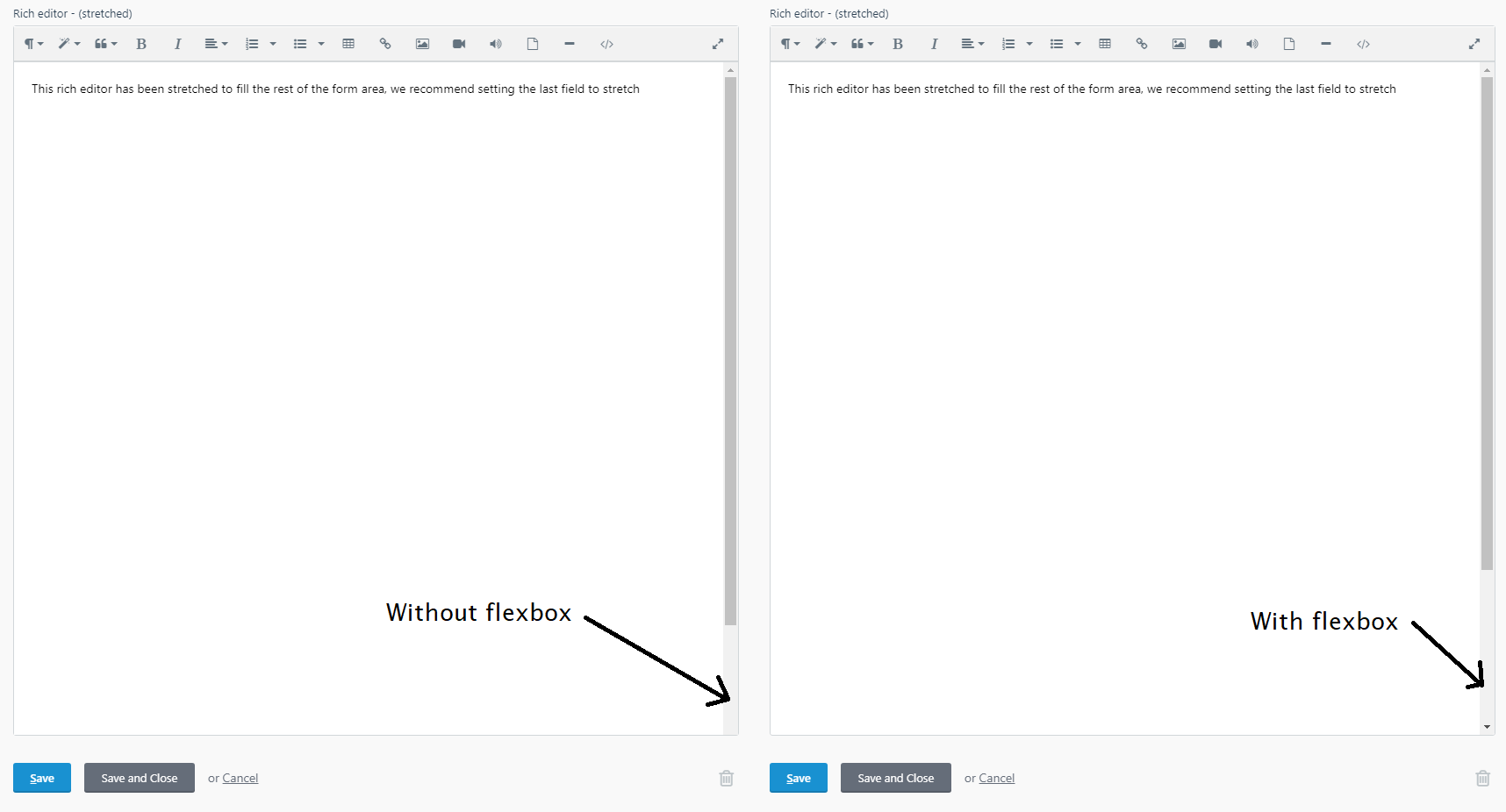 Field option "stretch: true" causes overflow / doesn't work for rich editor · Issue #2303 ...