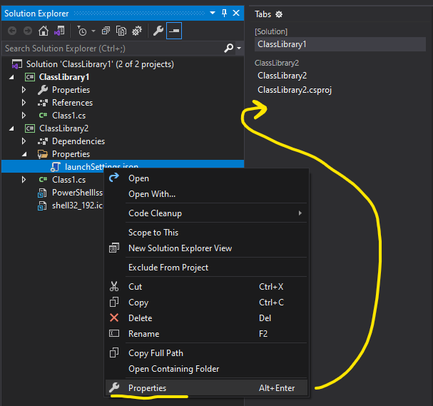 Consider making Launch Profiles a "Properties" editor tab instead of a ...