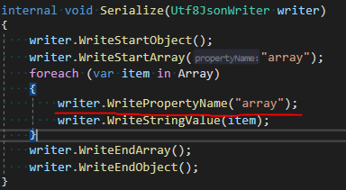 Don't write property name for array elements for serialization · Issue ...