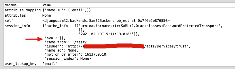 Missing ava in SAML data? · Issue #249 · IdentityPython/djangosaml2 · GitHub