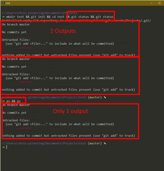 Cannot daisy chain alias · Issue #2228 · cmderdev/cmder · GitHub