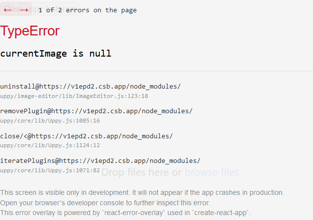 Calling uppy.close() causes an error with ImageEditor 1.4.0 when the image to be uploaded wasn't ...