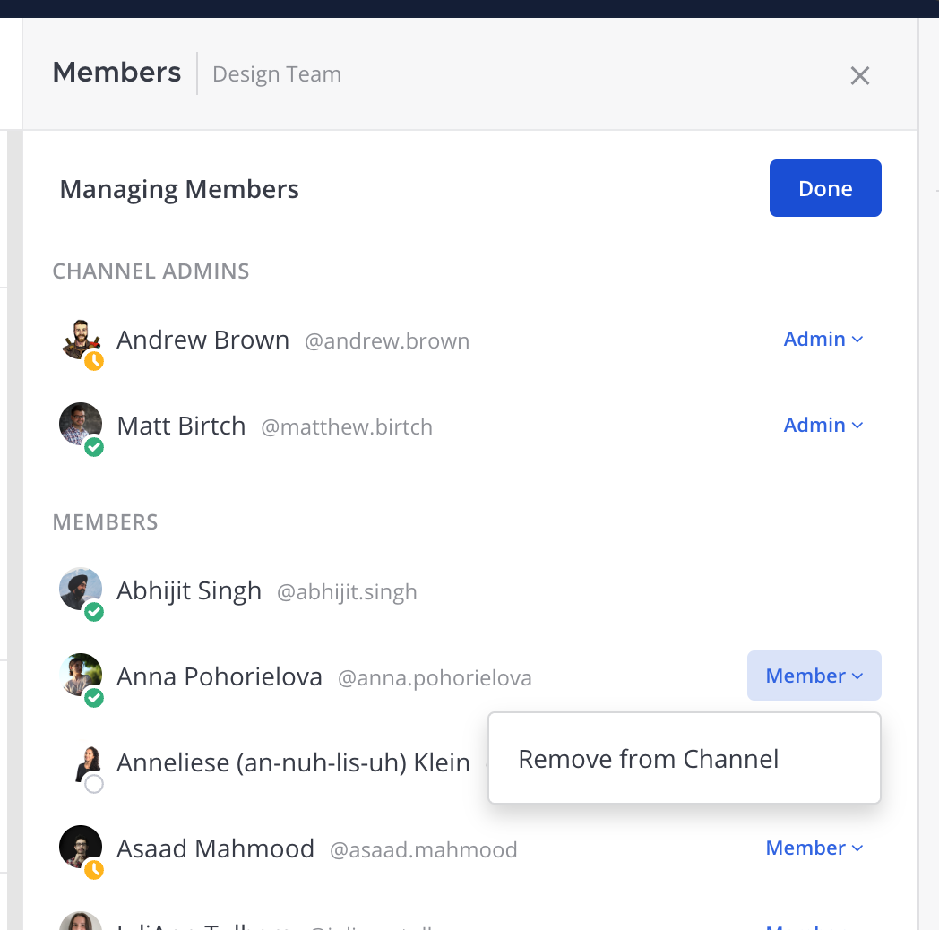 Channel members should be able to remove themselves from channel from ...