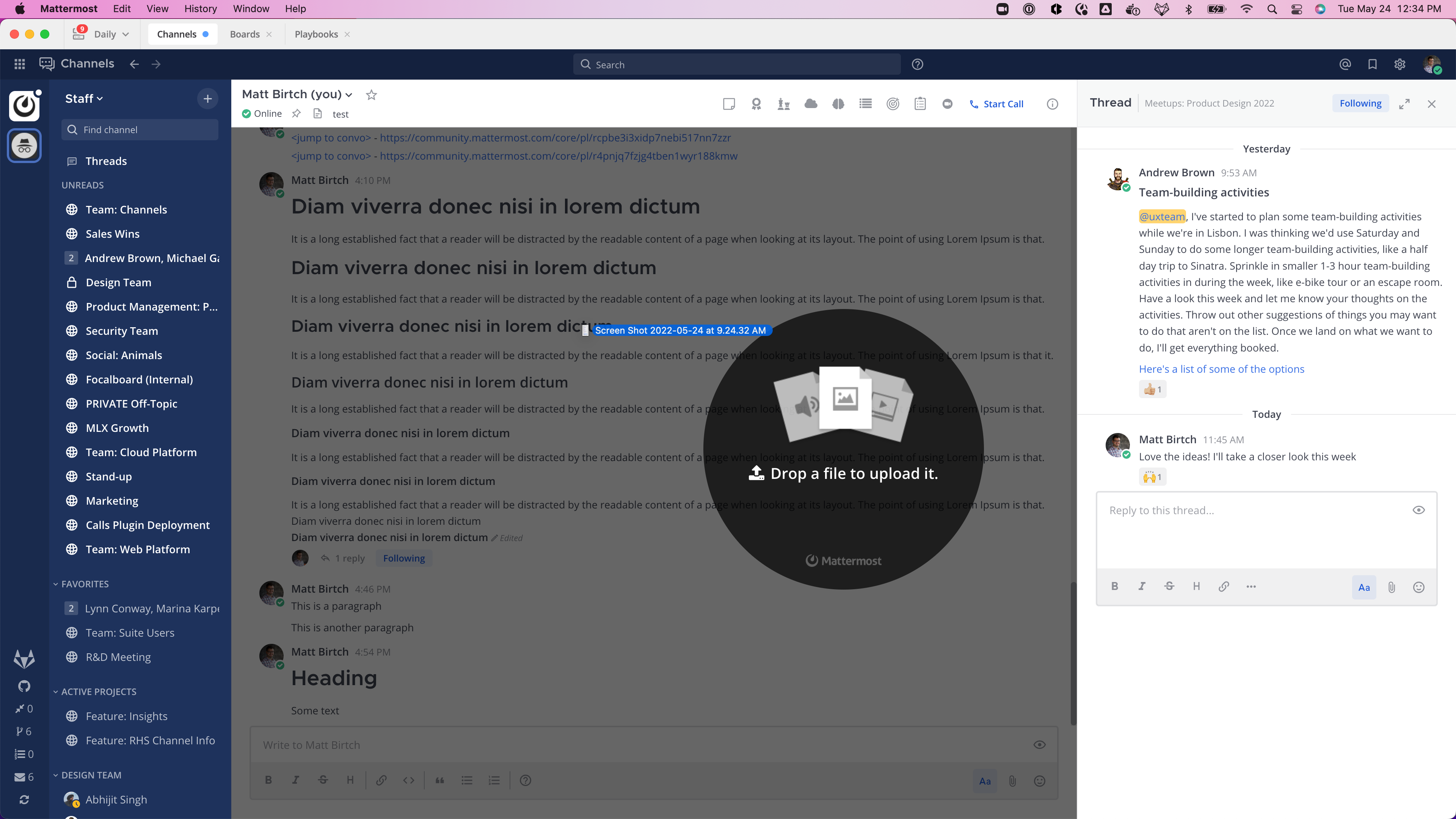 Webapp: Drop zone UI alignment is off-center · Issue #21395 · mattermost/mattermost · GitHub