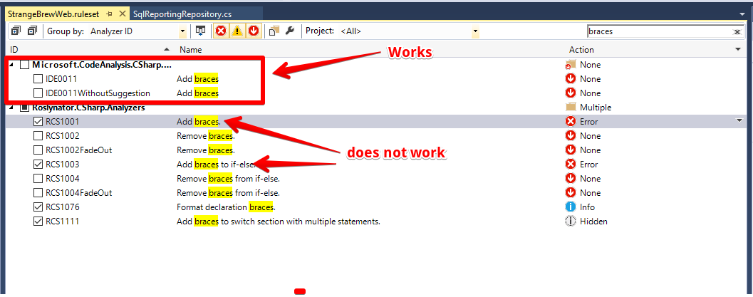 Add braces to if statement not triggering an error · Issue #228 · dotnet/roslynator · GitHub