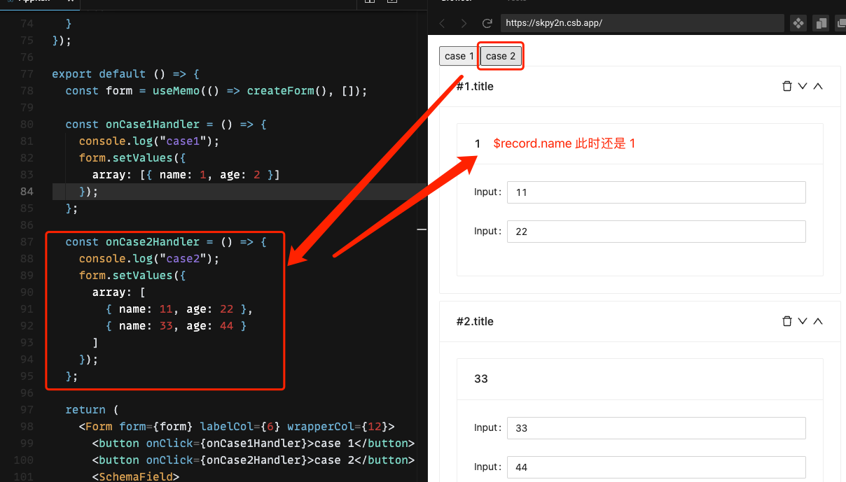 [Bug Report] schema 绑定了 {{ $record.name }}，$record 变了，组件没有同步更新 · Issue #3259 · alibaba/formily ...