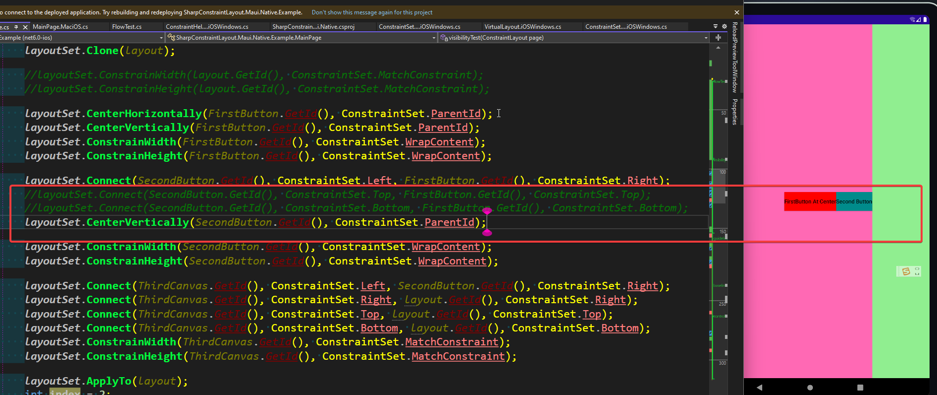 constraintSet.centerVertically maybe is not correct when use view.Id. · Issue #548 · androidx ...