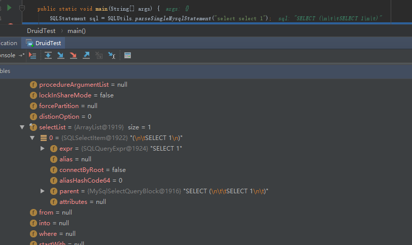SQLUtils.parseSingleMysqlStatement解析通过的一条语句select select 1在mysql上运行语法报错 · Issue #3776 · alibaba ...