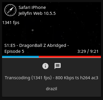 Server not transcoding incompatible formats. Transcoding works for switching quality though ...