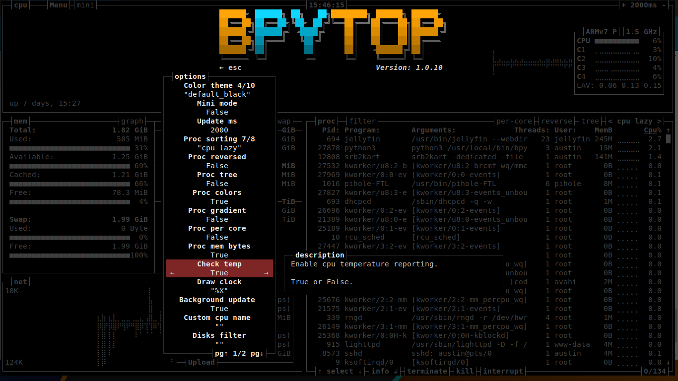 [BUG] Bpytop doesn't show temps on RPi4 · Issue #45 · aristocratos/bpytop · GitHub