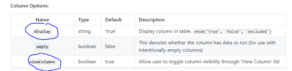 Hide some columns in the table and show them in the view columns · Issue #734 · gregnb/mui ...