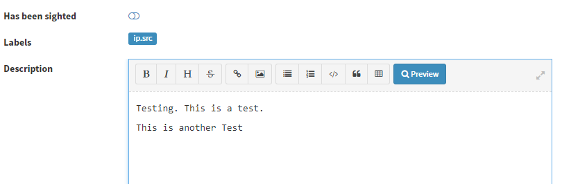 Description fields in case and/or observables does not support line breaks · Issue #484 ...
