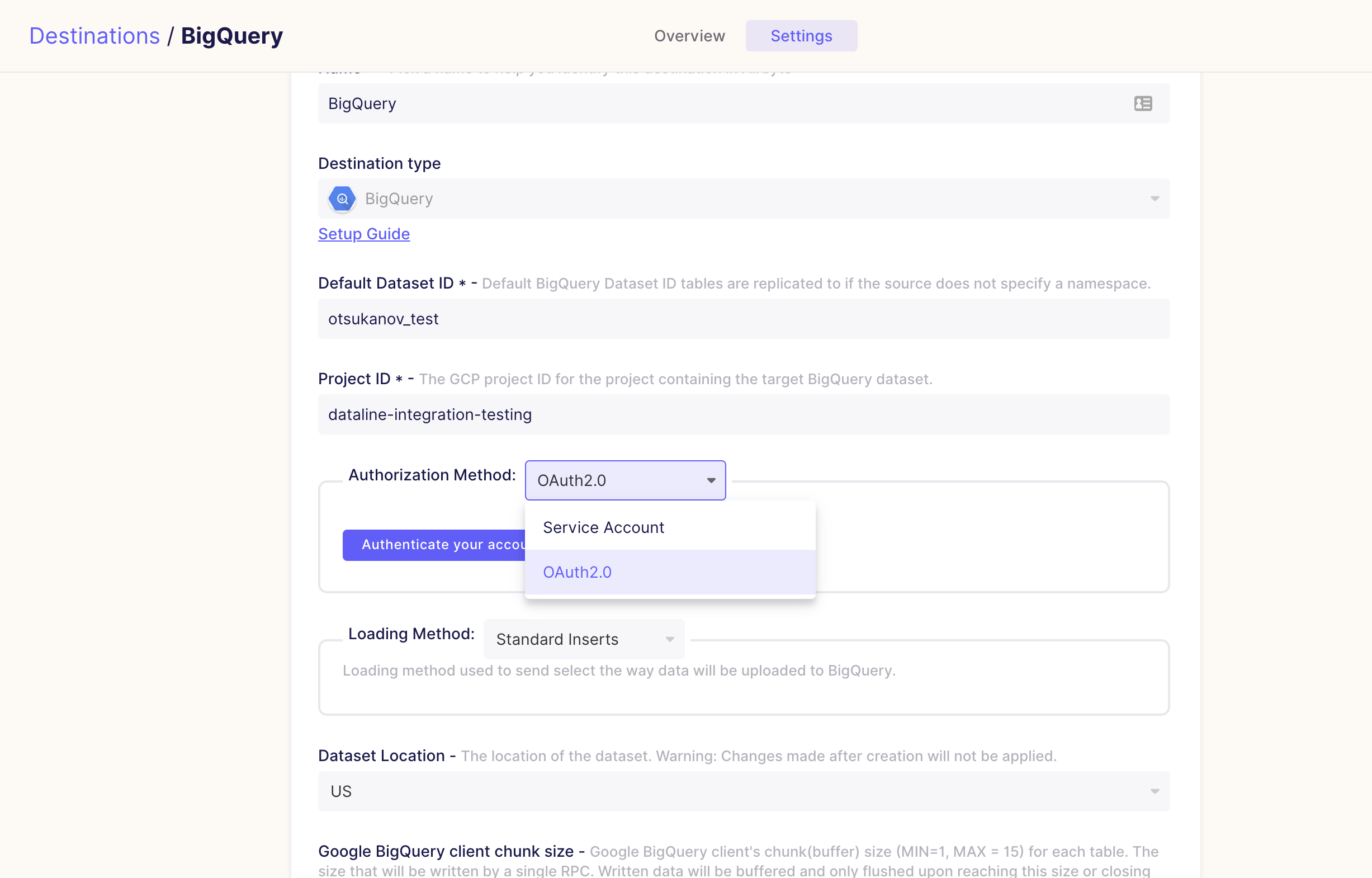 Support Oauth for bigquery destination · Issue #9021 · airbytehq/airbyte · GitHub