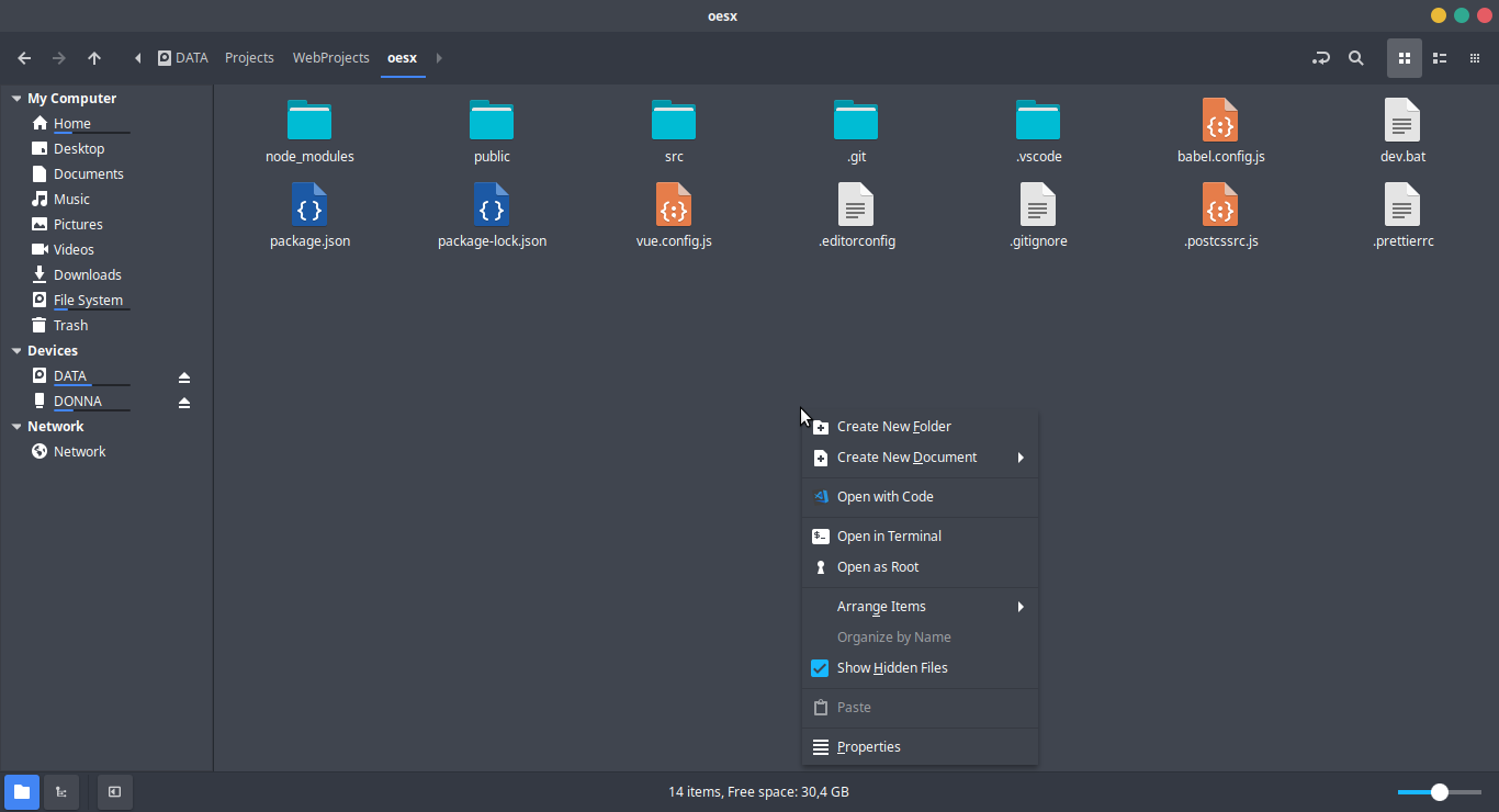 Include context menu for nemo file manager on linux · Issue #56152 ...