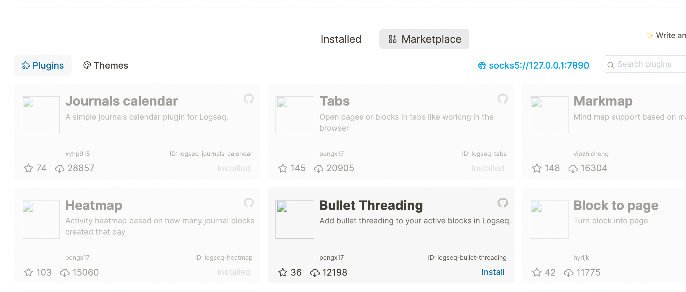 The network proxy setting doesn't take effect. · Issue #5222 · logseq/logseq · GitHub