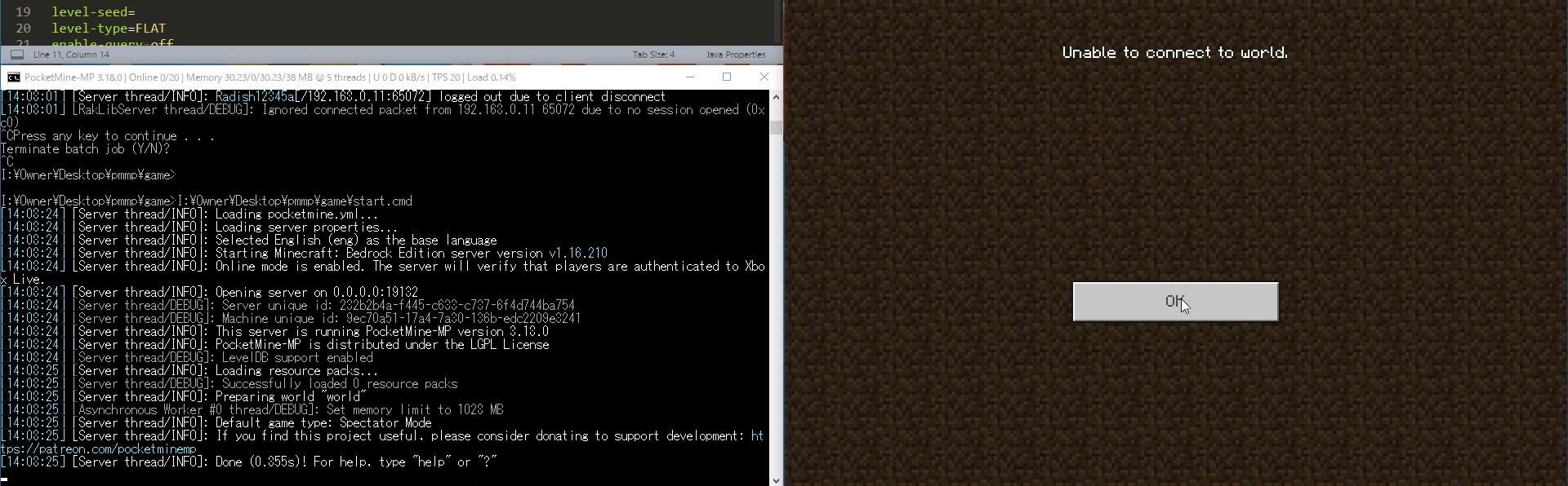 Player cannot connect to server when default gamemode is 3 · Issue #4069 · pmmp/PocketMine-MP ...