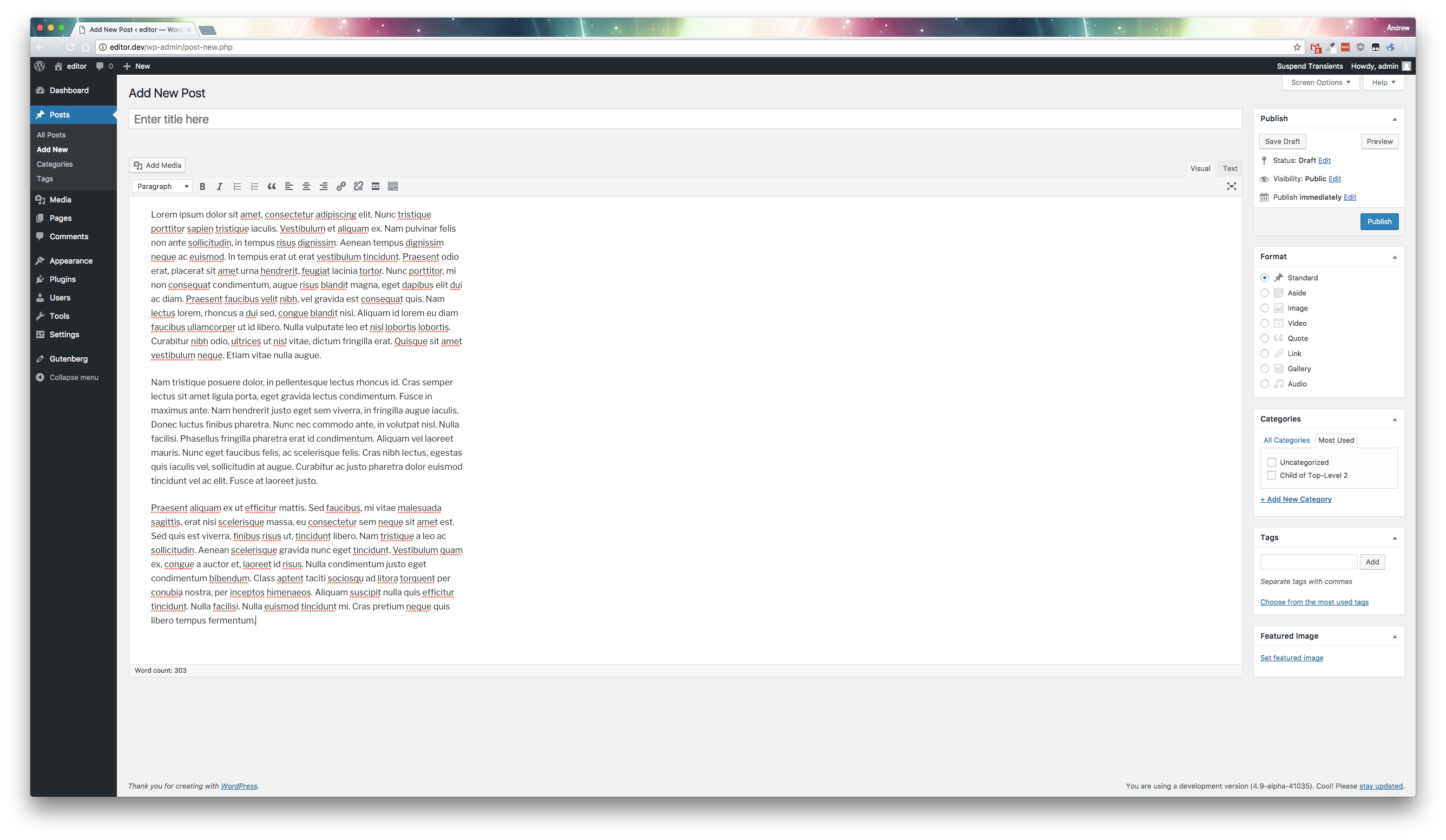 Improve widescreen experience · Issue #1887 · WordPress/gutenberg · GitHub