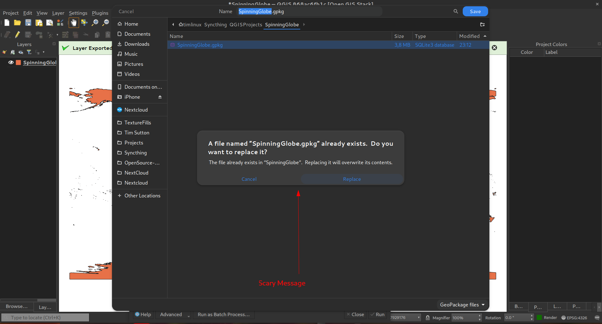 Scary Message When Adding Layer To Existing Geopackage · Issue 47202 · Qgisqgis · Github