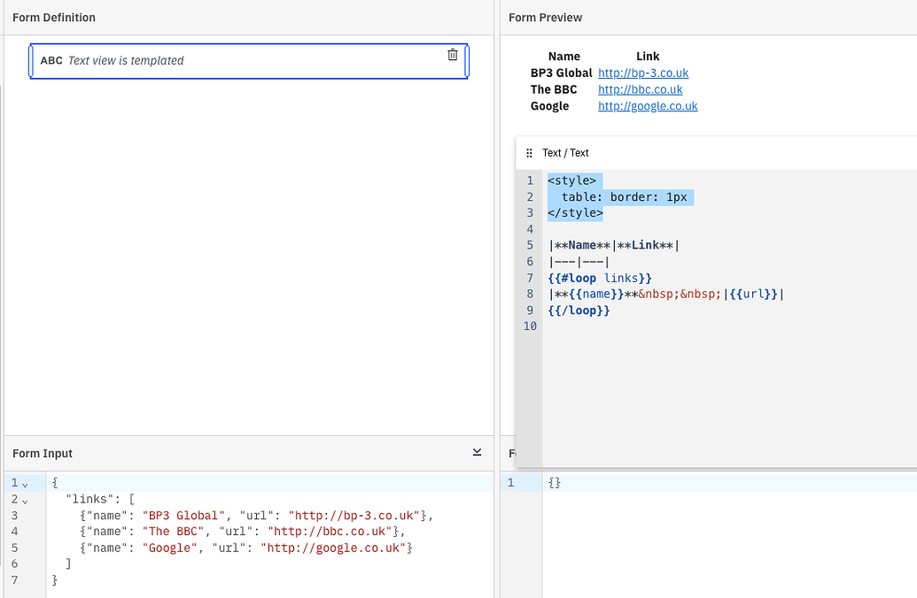 Allow tables defined in markdown on forms to be styled · Issue #868 · bpmn-io/form-js · GitHub