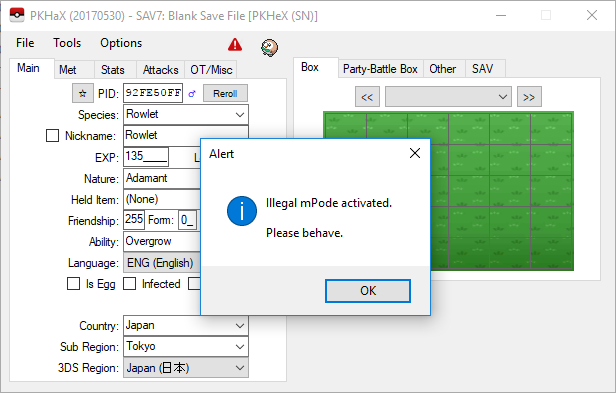[Bug] weird PKHaX prompt · Issue #1210 · kwsch/PKHeX · GitHub