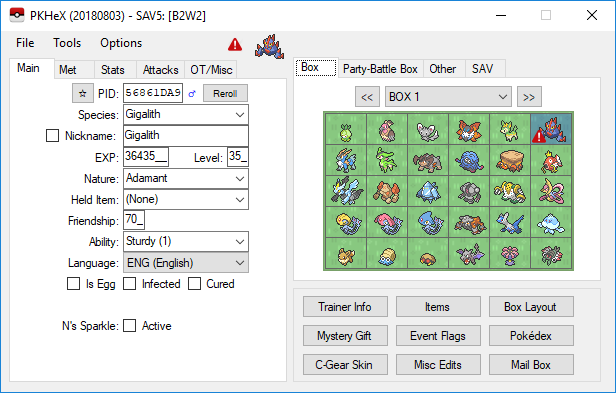 [Bug] B2W2 In-Game Trade Gigalith flagged for no nickname · Issue #2114 · kwsch/PKHeX · GitHub